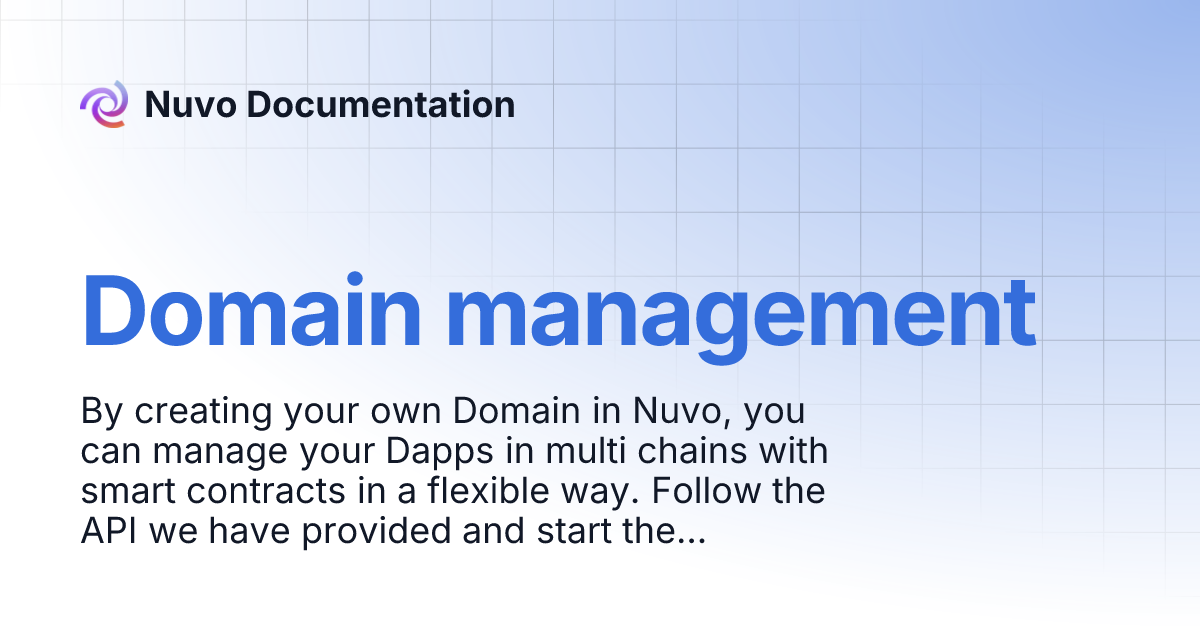 Domain management | Nuvo Documentation